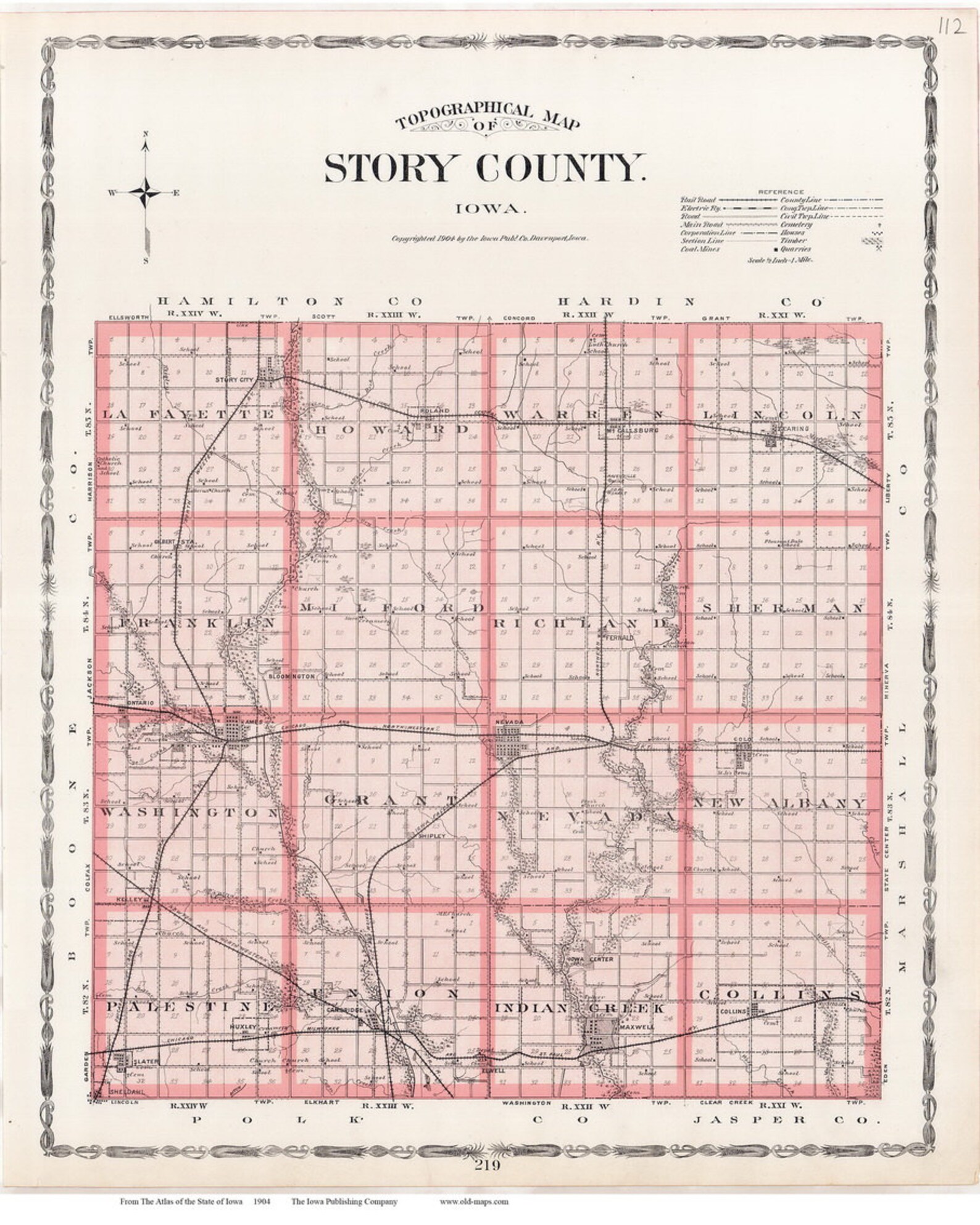 Story County 1904 Old Town Map Reprint Iowa State Atlas - Etsy