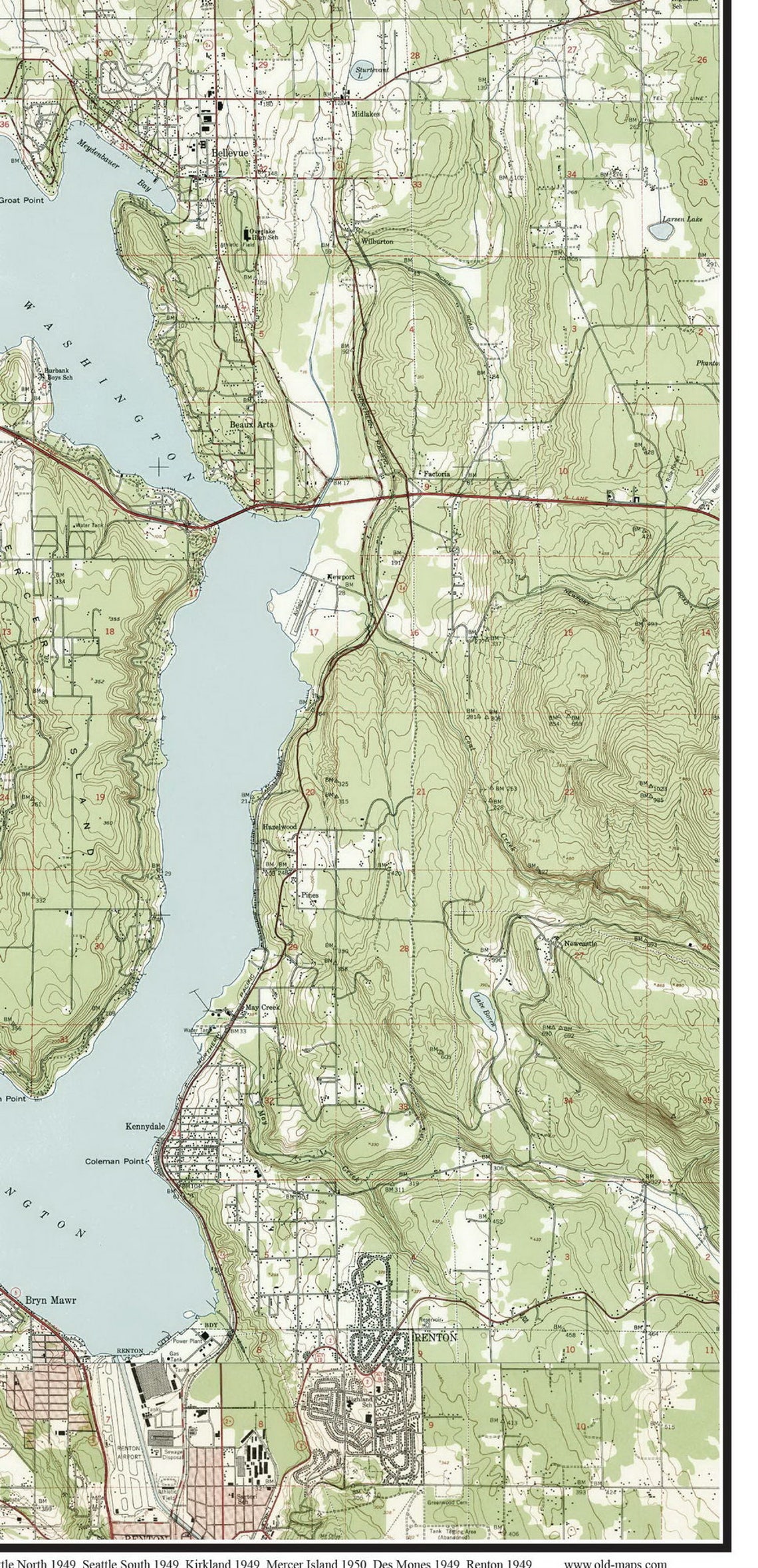 Lake Washington Ca. 1949 USGS Old Topographic Map Custom - Etsy