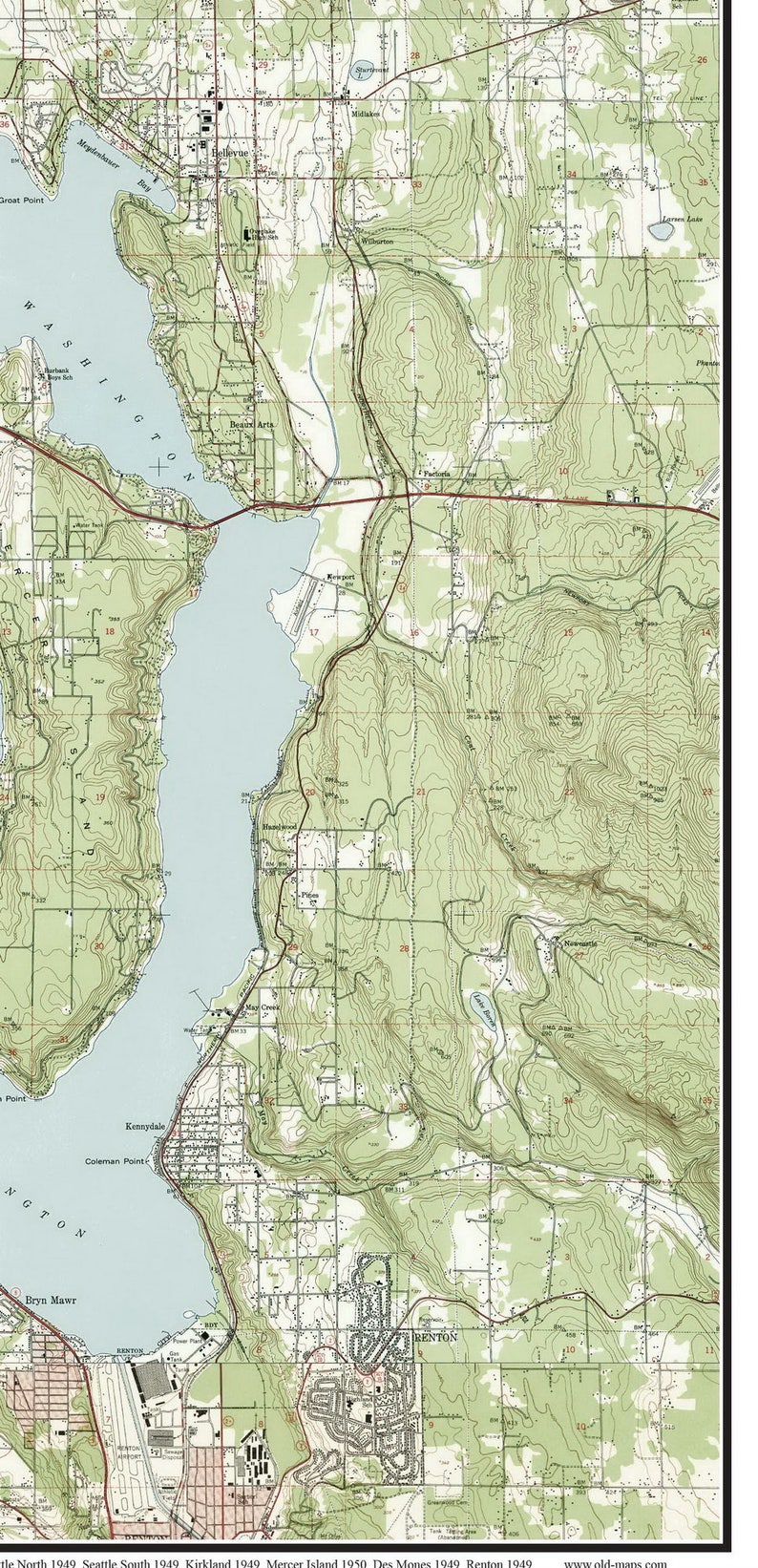 Lake Washington Ca. 1949 USGS Old Topographic Map Custom - Etsy