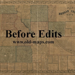 Morgan County Ohio 1854 - Old Wall Map Reprint With Homeowner Names ...