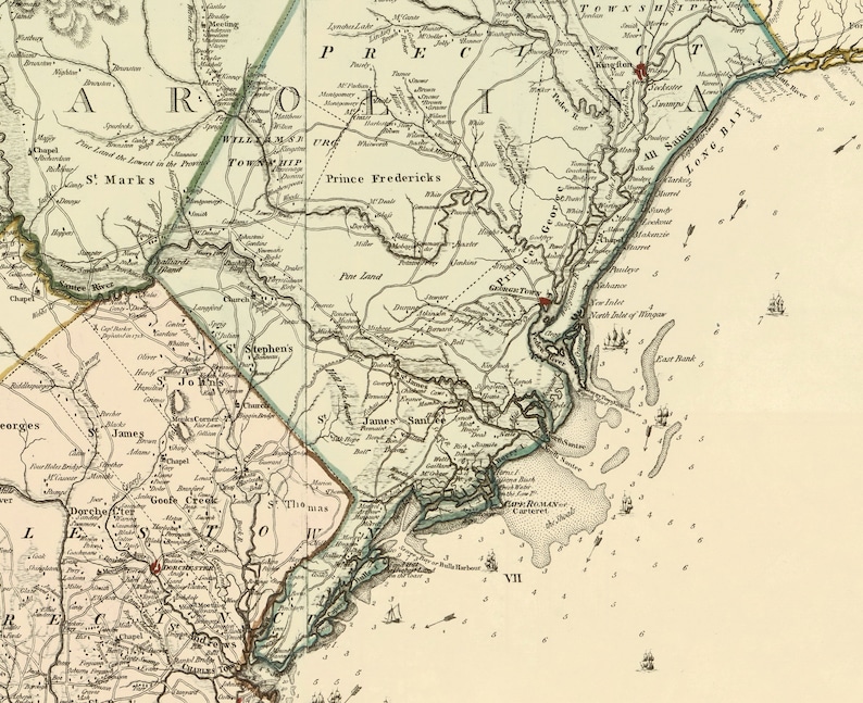 North & South Carolina 1775 State Map Henry Mouzon Reprint | Etsy