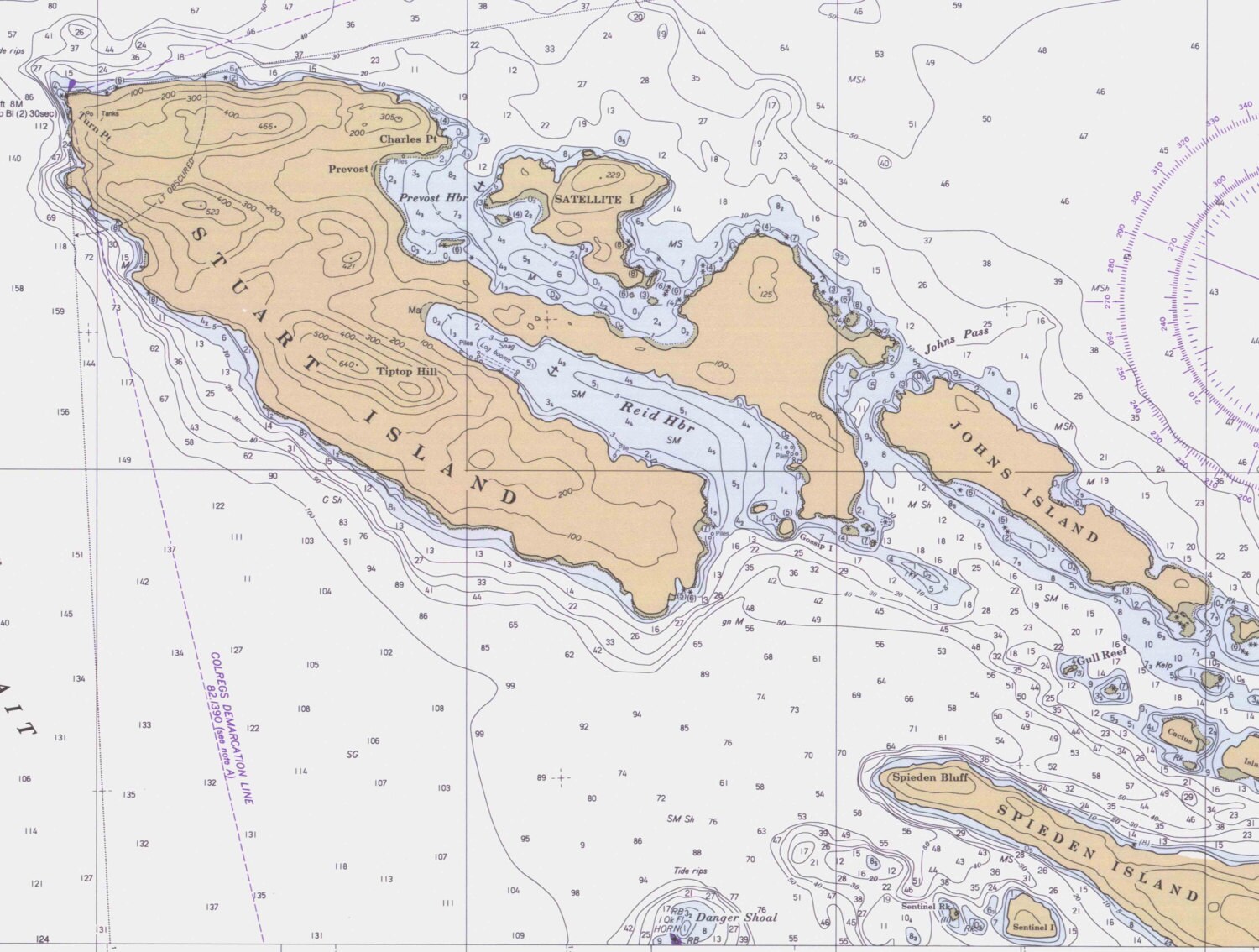 Boundary Pass 1981 Nautical Map Washington Reprint PC | Etsy