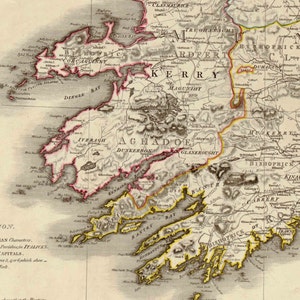 Ireland 1797 Map by Beaufort Old Map Reprint - Etsy