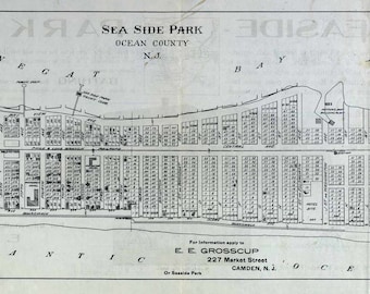 Seaside Park NJ Map Art Print Your Choice of Size & - Etsy