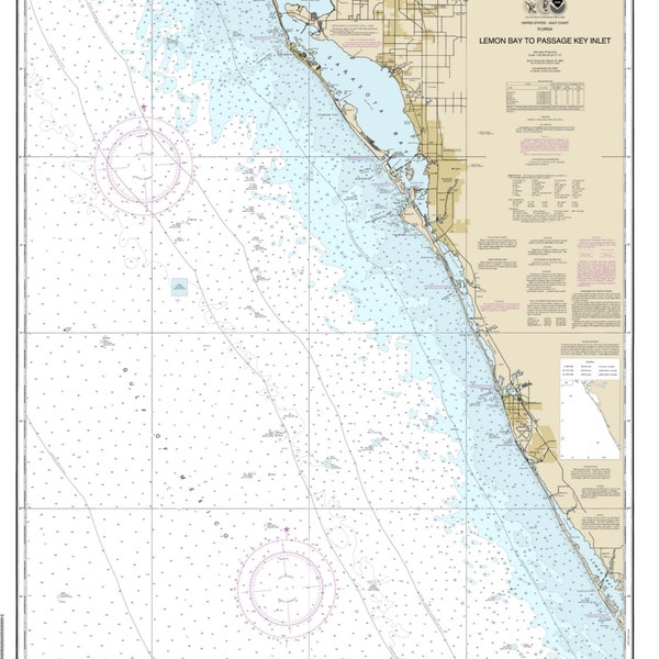 Nautical Chart Venice Inlet Florida to Anna Maria Island Florida - Etsy