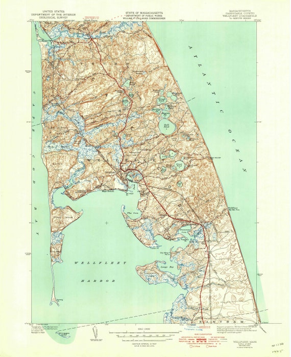 Old Maps Of Wellfleet Ma "Massachusetts USGS Historical Topo Map
