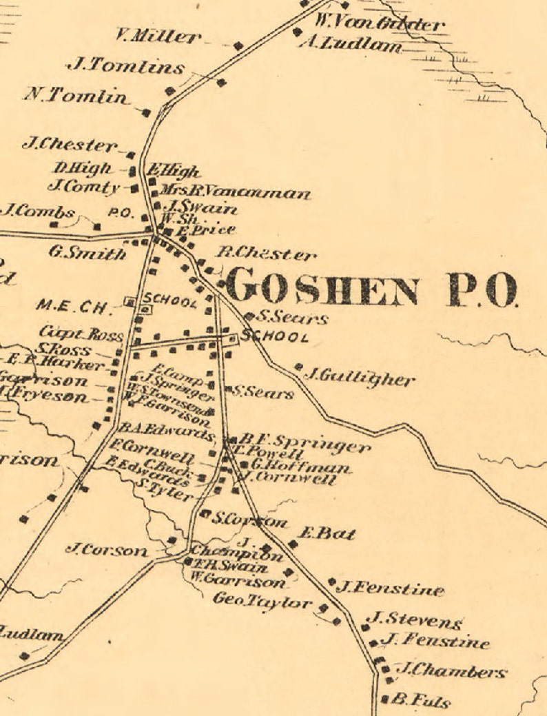 Middle Township - 1872 Old Town Map With Homeowner Names - New Jersey ...