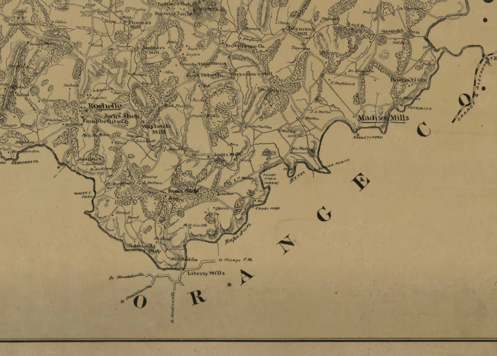 Madison County Virginia 1875 Old Wall Map Homeowner Names - Etsy