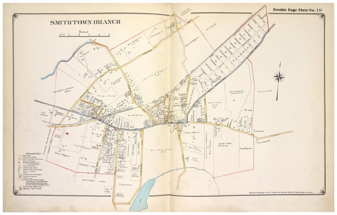 Smithtown Branch 1917 Long Island New York Suffolk Co Atlas V1 ...