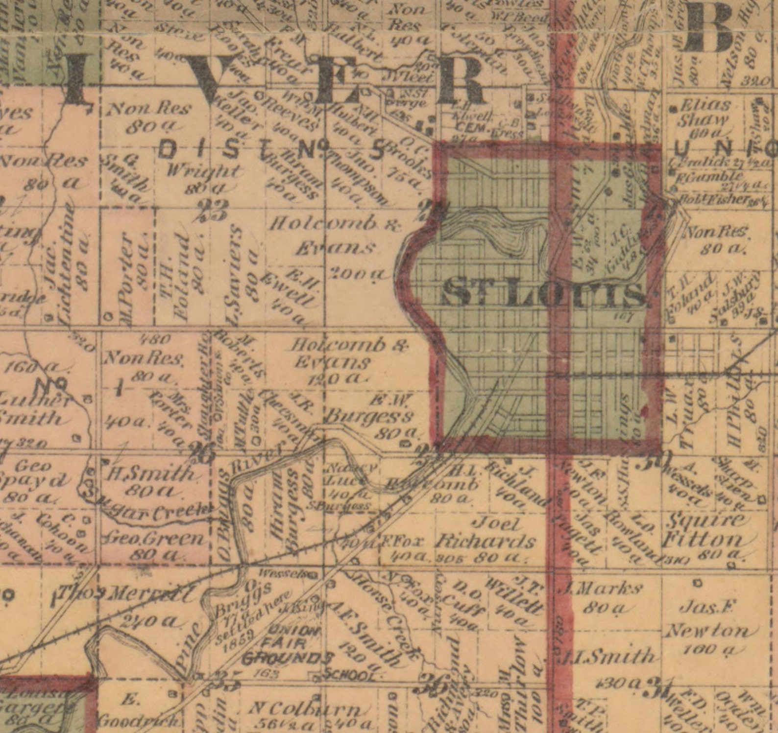 Gratiot County Michigan 1876 Old Wall Map Reprint With - Etsy