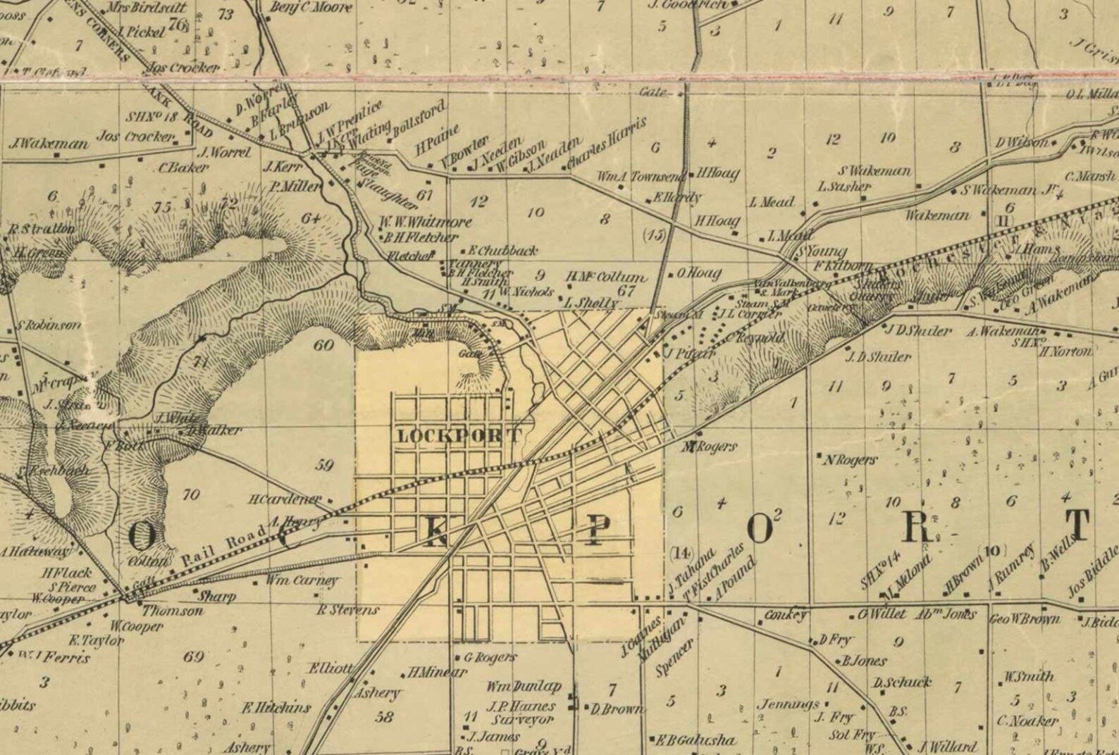 Niagara County New York 1852 Old Wall Map With Homeowner Names | Etsy
