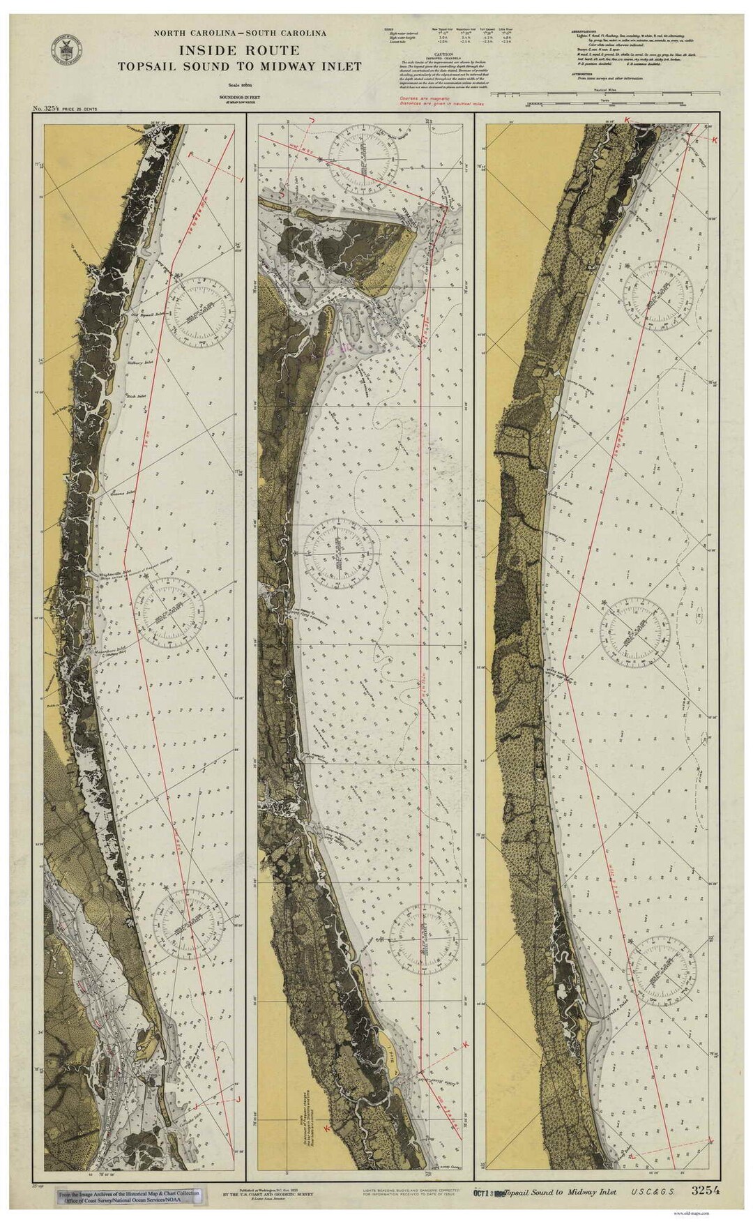 Top Sail Sound and Midway Inlet 1925 Map Old Nautical Chart - Etsy