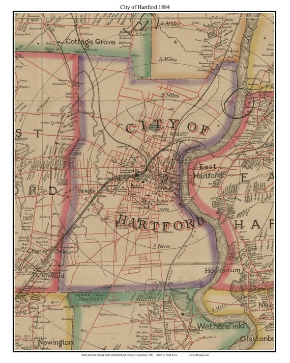 Hartford County Town Map