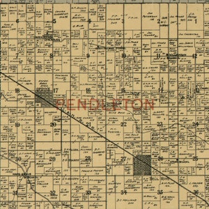 Jefferson County Illinois 1900 - Old Wall Map Reprint With Landowner ...