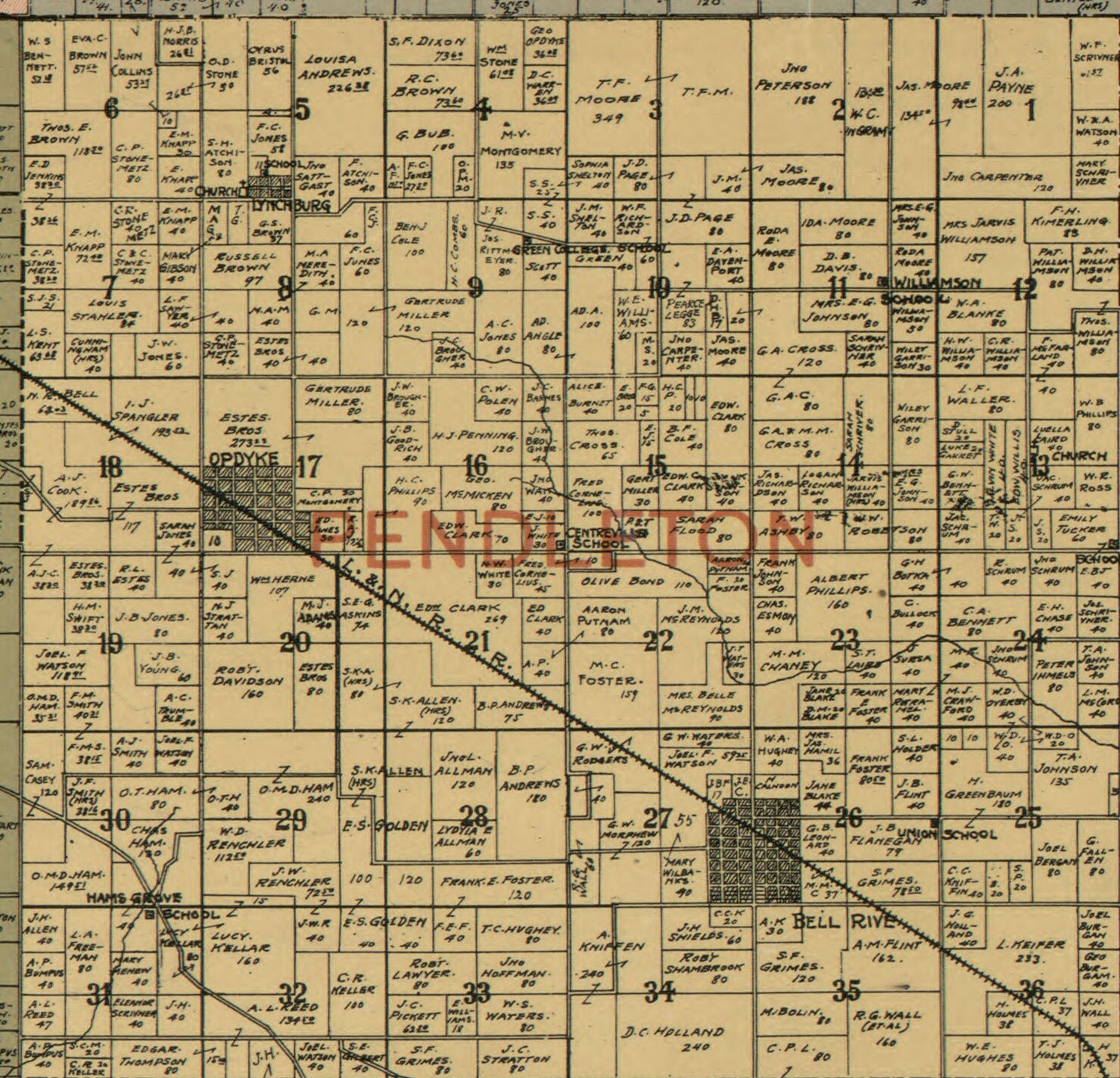 Jefferson County Illinois 1900 - Old Wall Map Reprint With Landowner ...