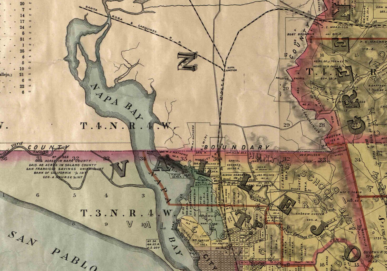 Solano County California 1890 - Old Wall Map Reprint With Landowner ...