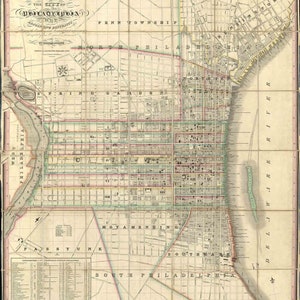Philadelphia 1830 - Old Map Reprint - Pennsylvania Cities - Etsy