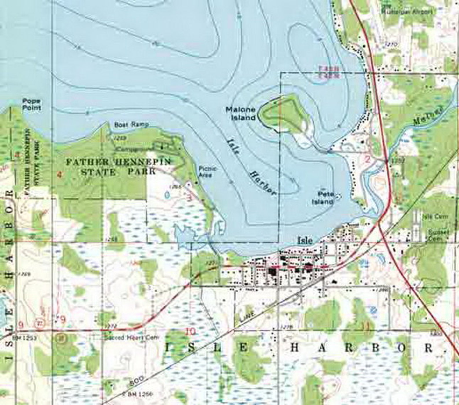 Mille Lacs Lake Ca 1970 Old Topographic Map USGS Custom - Etsy