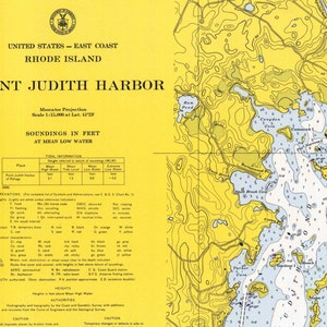 Point Judith Harbor RI - 1968 Nautical Map by the USCGS - Reprint ...