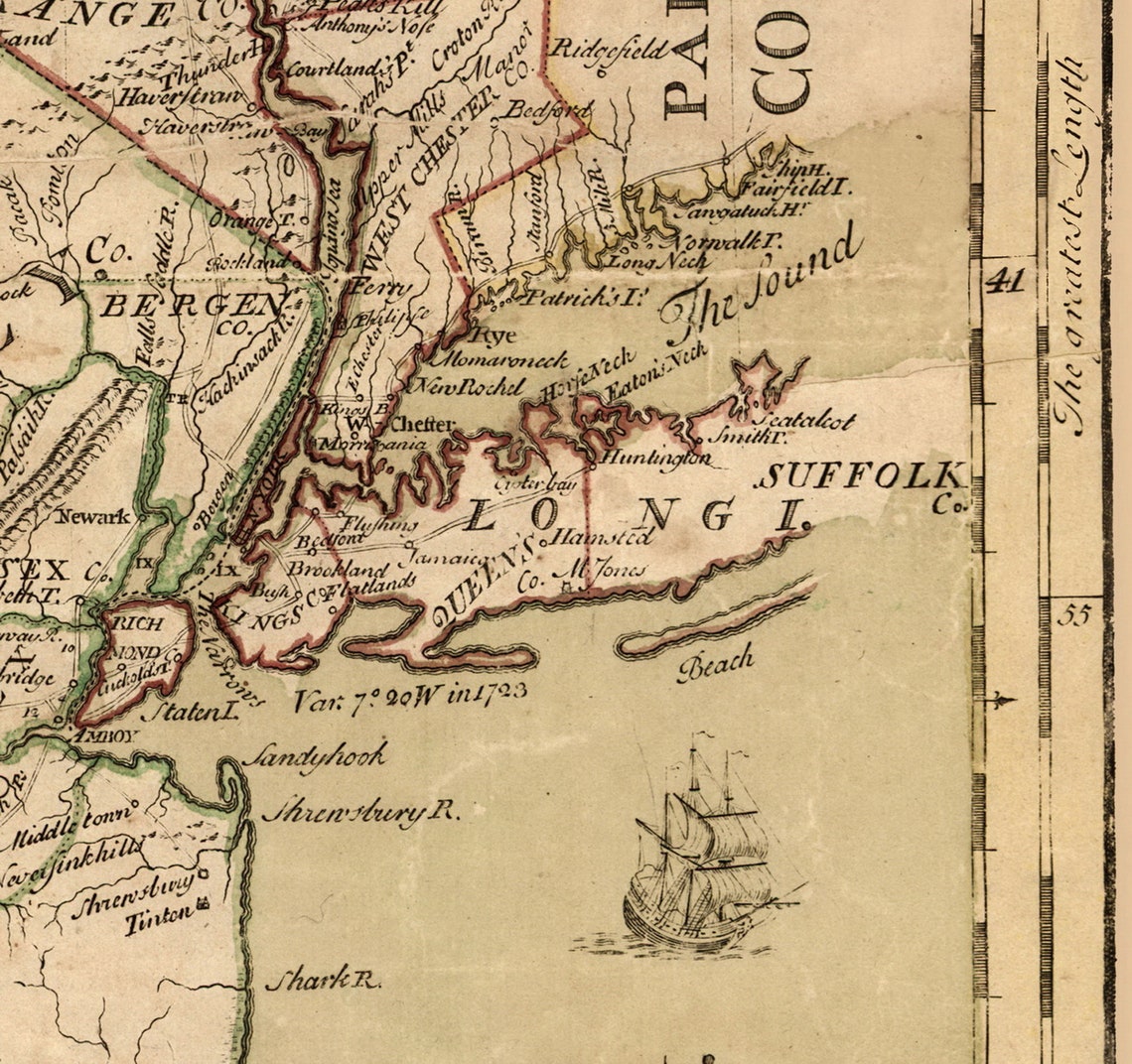 Pennsylvania New Jersey & New York 1749 Map Evans Colonial | Etsy