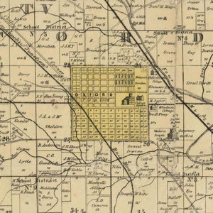 Butler County Ohio 1855 - Old Wall Map Reprint With Homeowner Names ...