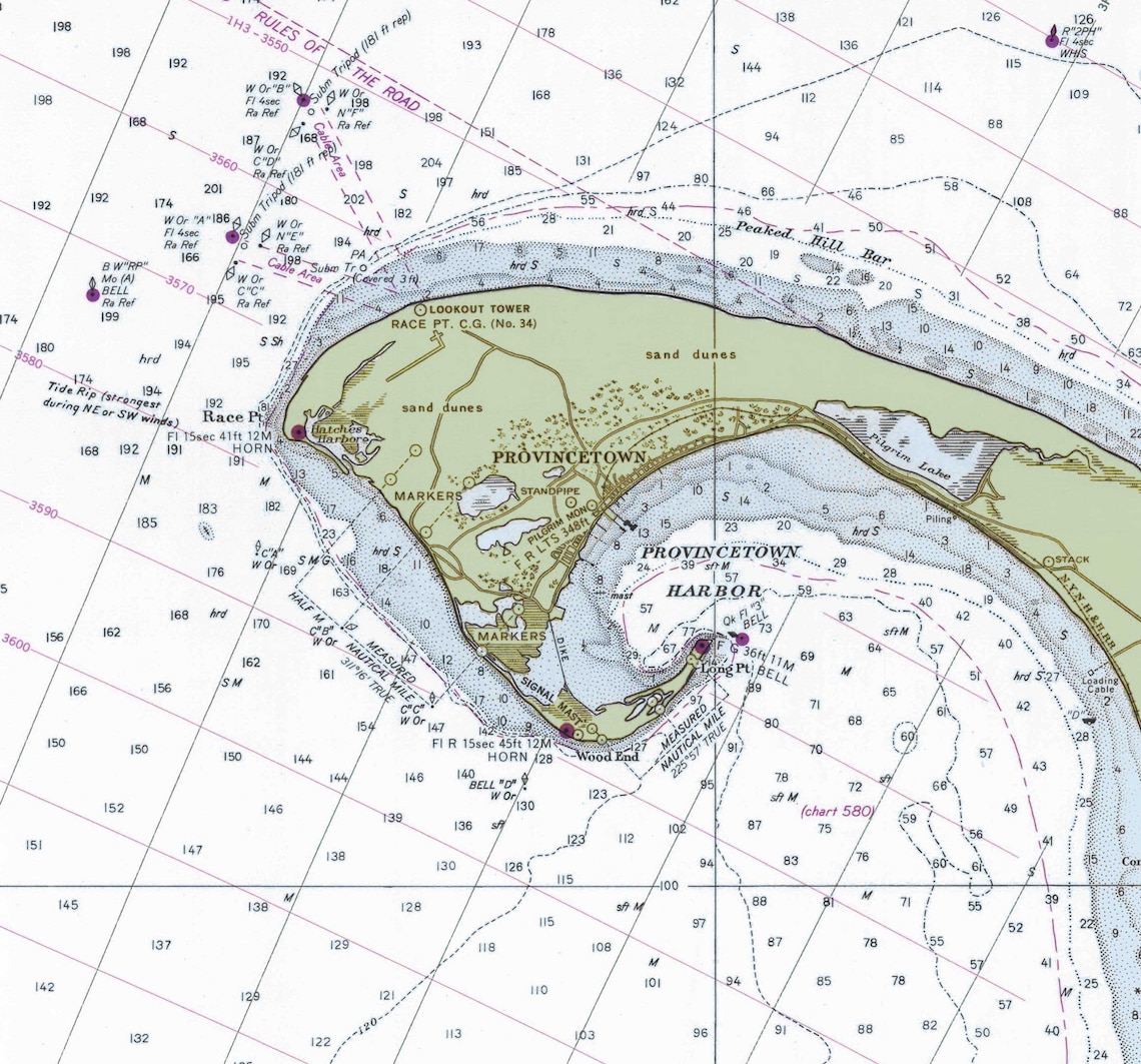 Cape Cod Bay 1968 Nautical Map 80000 AC Reprint Ed Chart | Etsy