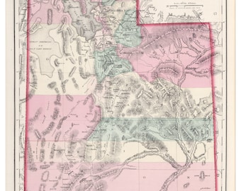 Old Utah Maps | Etsy