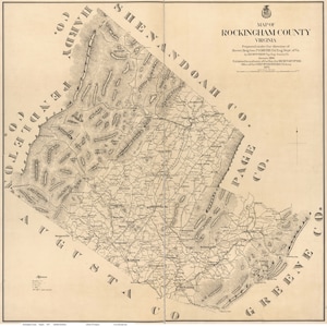 Rockingham County Virginia 1875 - Old Wall Map With Homeowner Names ...