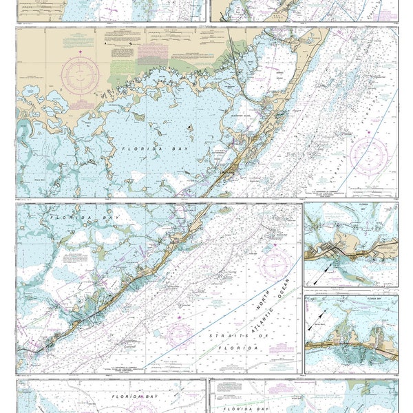 Florida Keys Map Nautical Chart - Etsy