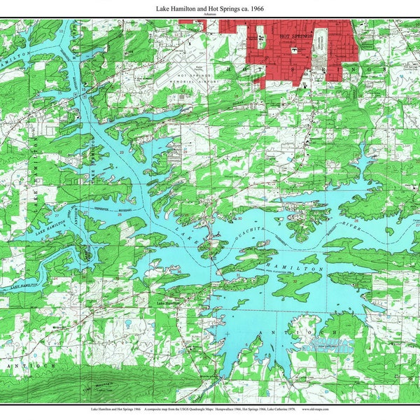 Map of Lake Hamilton Art - Etsy