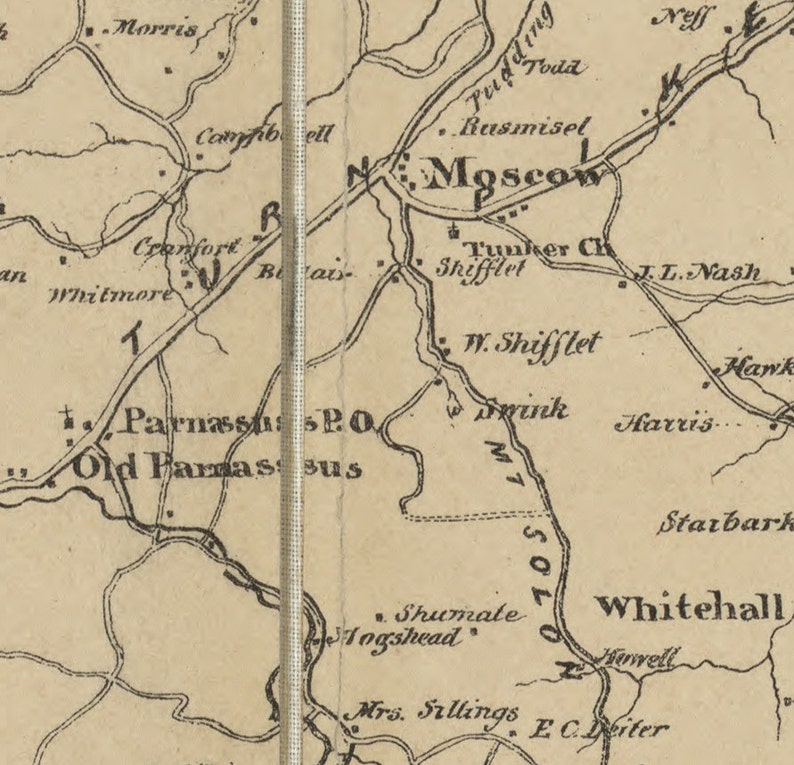 Augusta County Virginia 1875 Old Wall Map With Homeowner | Etsy