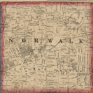 Huron County Ohio 1859 - Old Wall Map Reprint With Homeowner Names ...