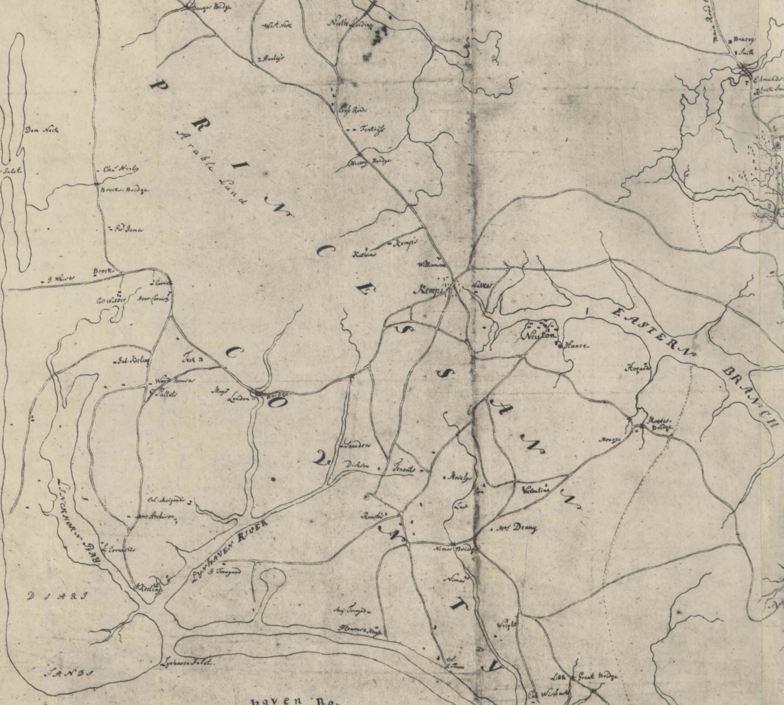 Princess Ann County Virginia 1780 Old Wall Map With Homeowner - Etsy