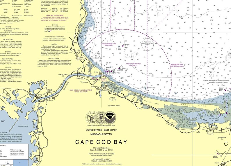 Cape Cod Bay 2013 Nautical Map Duxbury Plymouth - Etsy