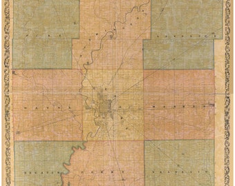 Old Indianapolis Map - Etsy