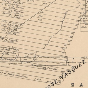 Encinal County, Texas - 1879 - Old Wall Map Reprint With Land Owners ...