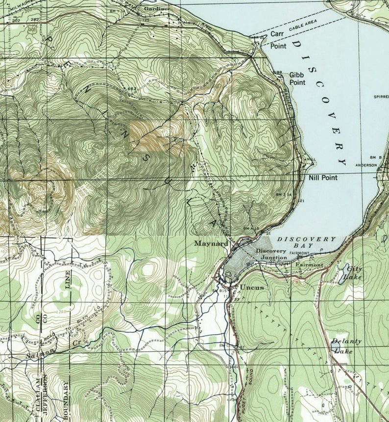 Port Townsend - Ca. 1939 - USGS Old Topographic Map Custom Composite ...