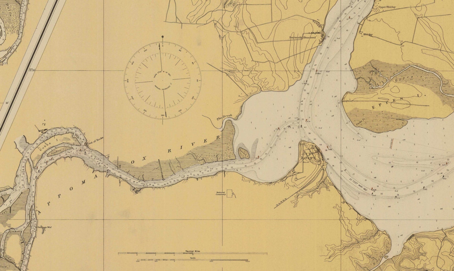 James River Jordan Point to Richmond 1925 Nautical Map | Etsy