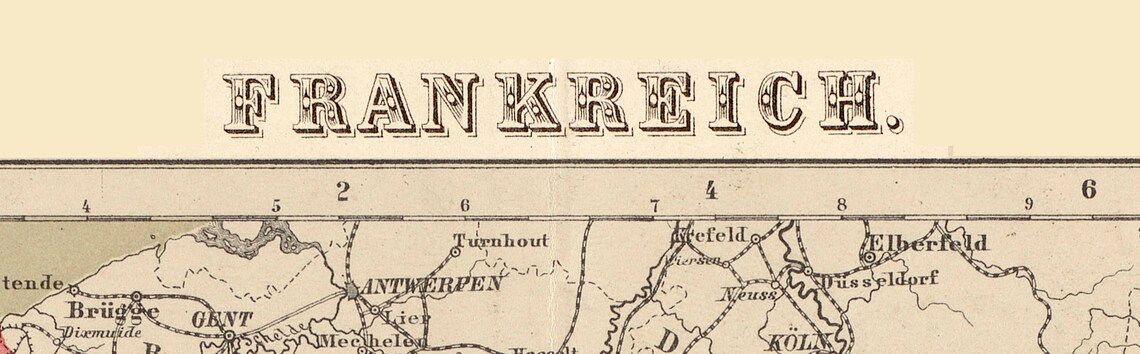 France 1871 German Map of France With Detailed Topography | Etsy