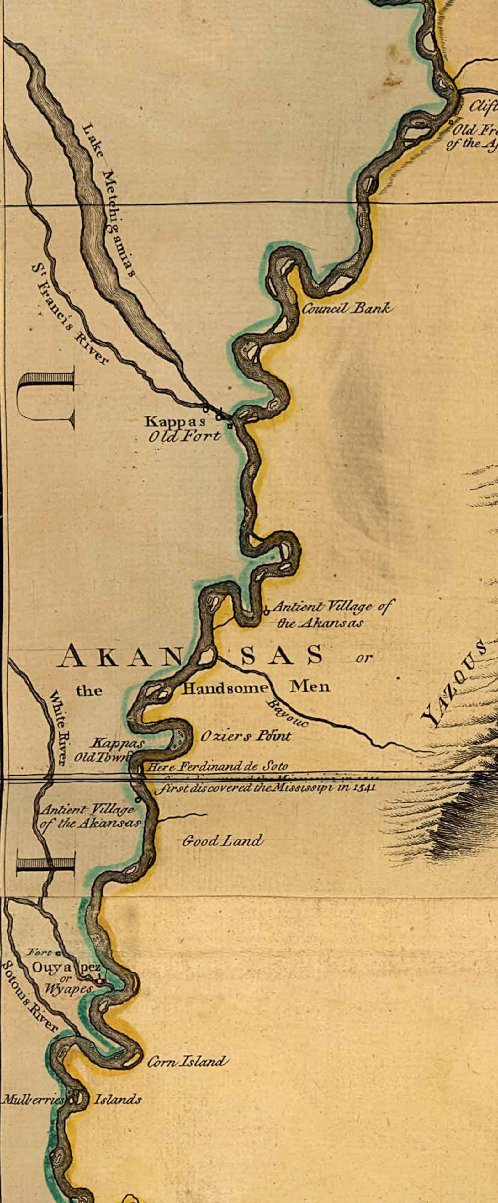 Mississippi River 1765 Old Map River Only Sayer USA | Etsy