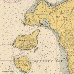Anacortes - Skagit Bay 1947 Nautical Map, Washington Reprint PC Harbors ...