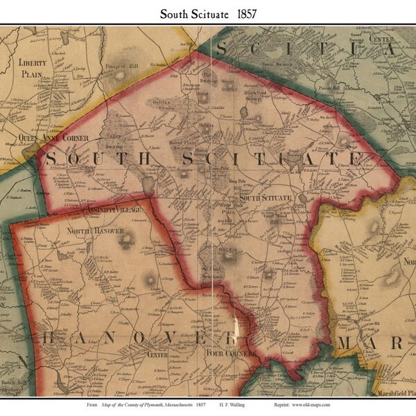 Antique Scituate Ma Map - Etsy