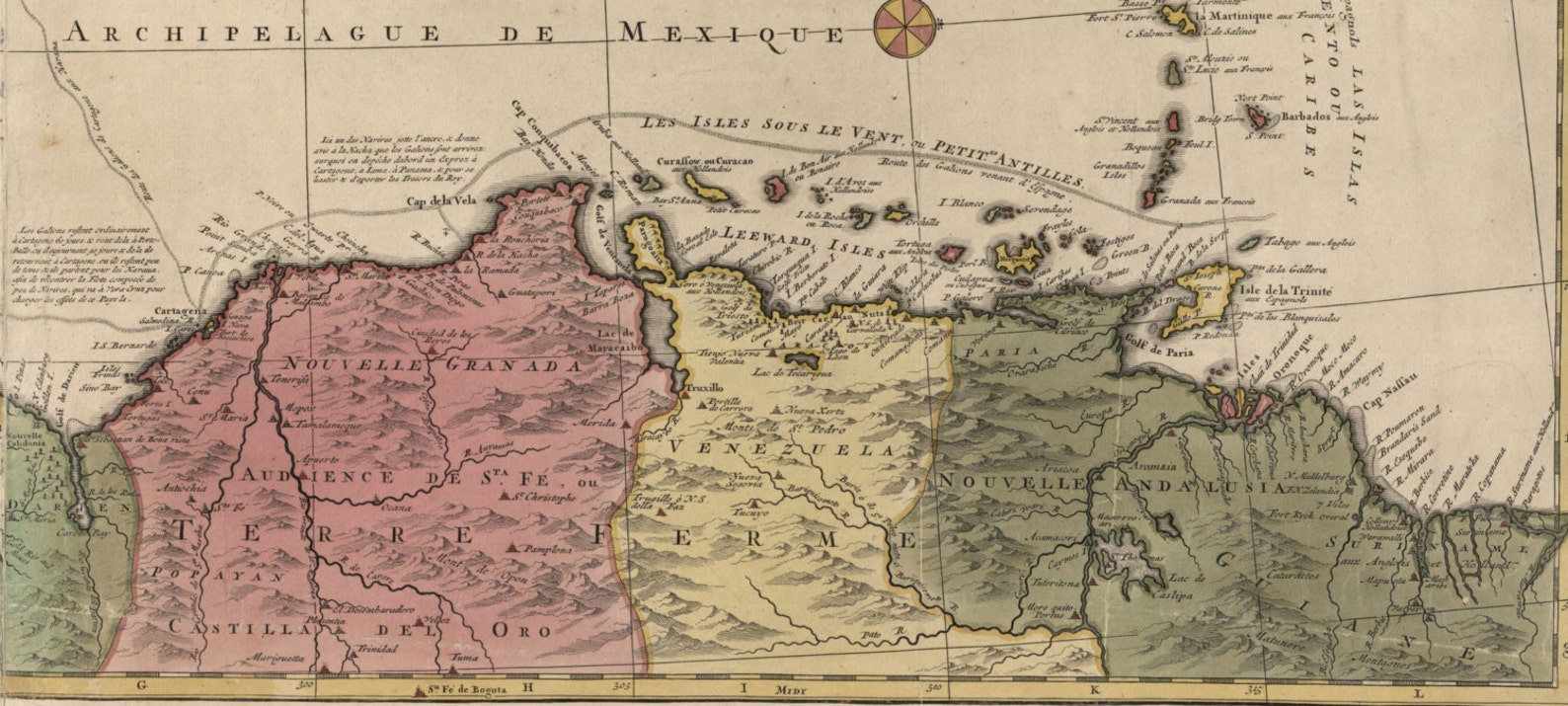 Caribbean 1757 Map by Covens Reprint Cuba Puerto Rico - Etsy