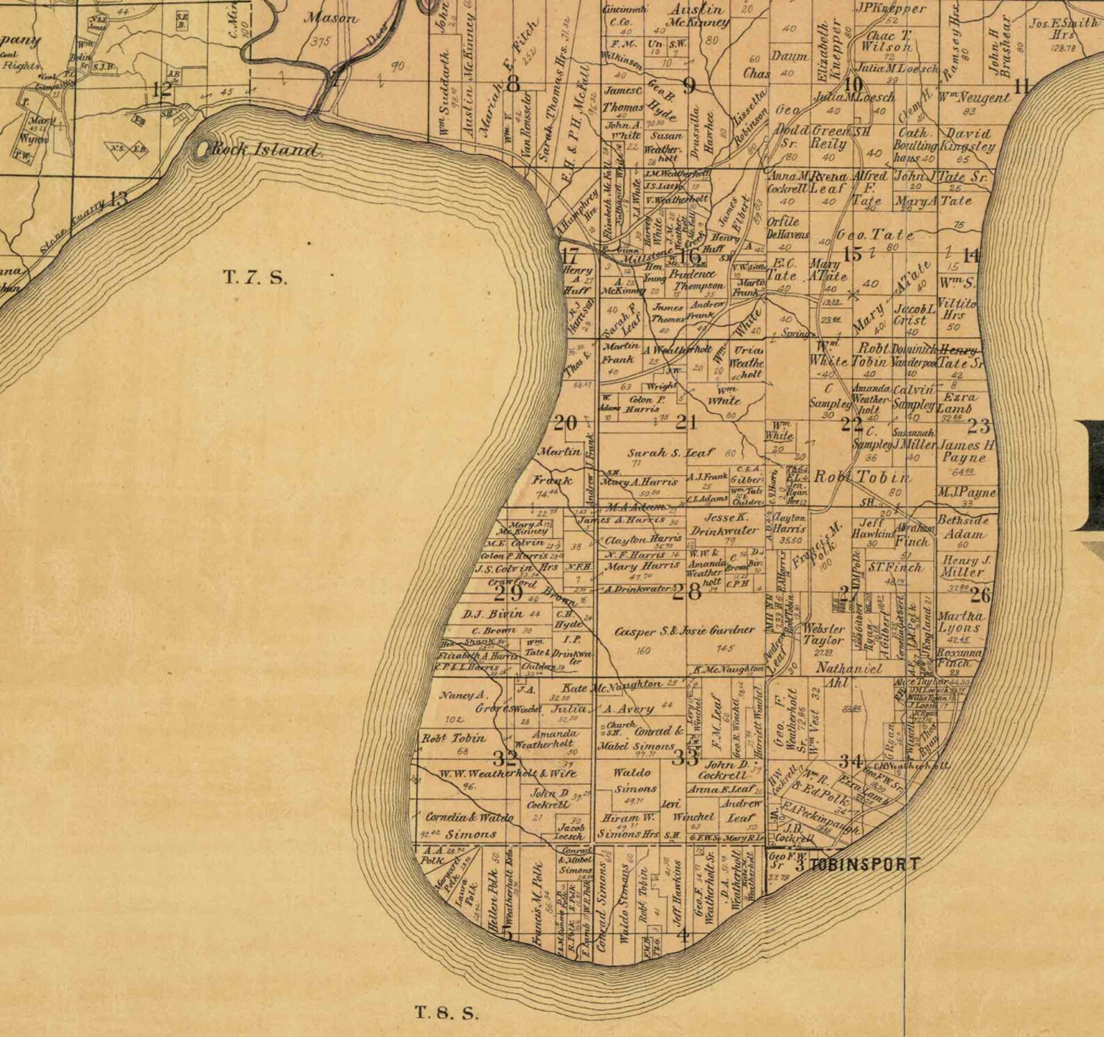 Perry County Indiana 1894 - Old Wall Map Reprint With Landowner Names ...