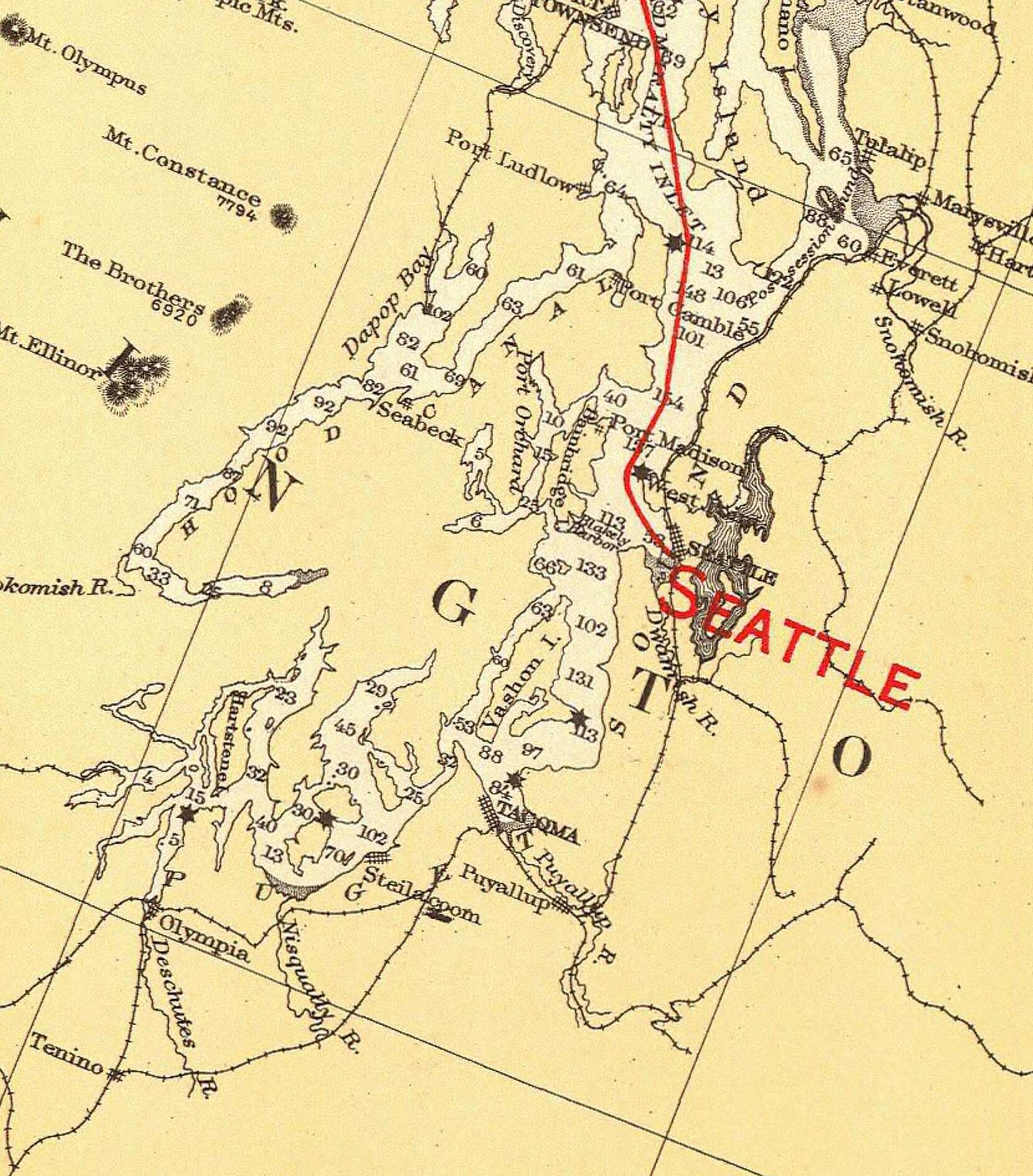 Seattle to Ketchikan 1923 Nautical Map Washington-Alaska - Etsy.de