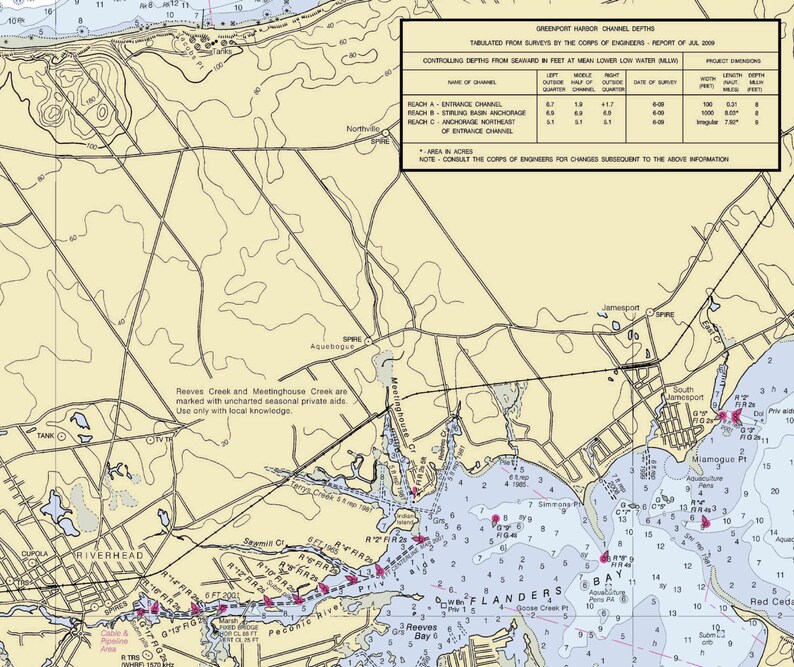 Shelter Island Sound & Peconic Bays NY 2011 Nautical Map - Reprint ...
