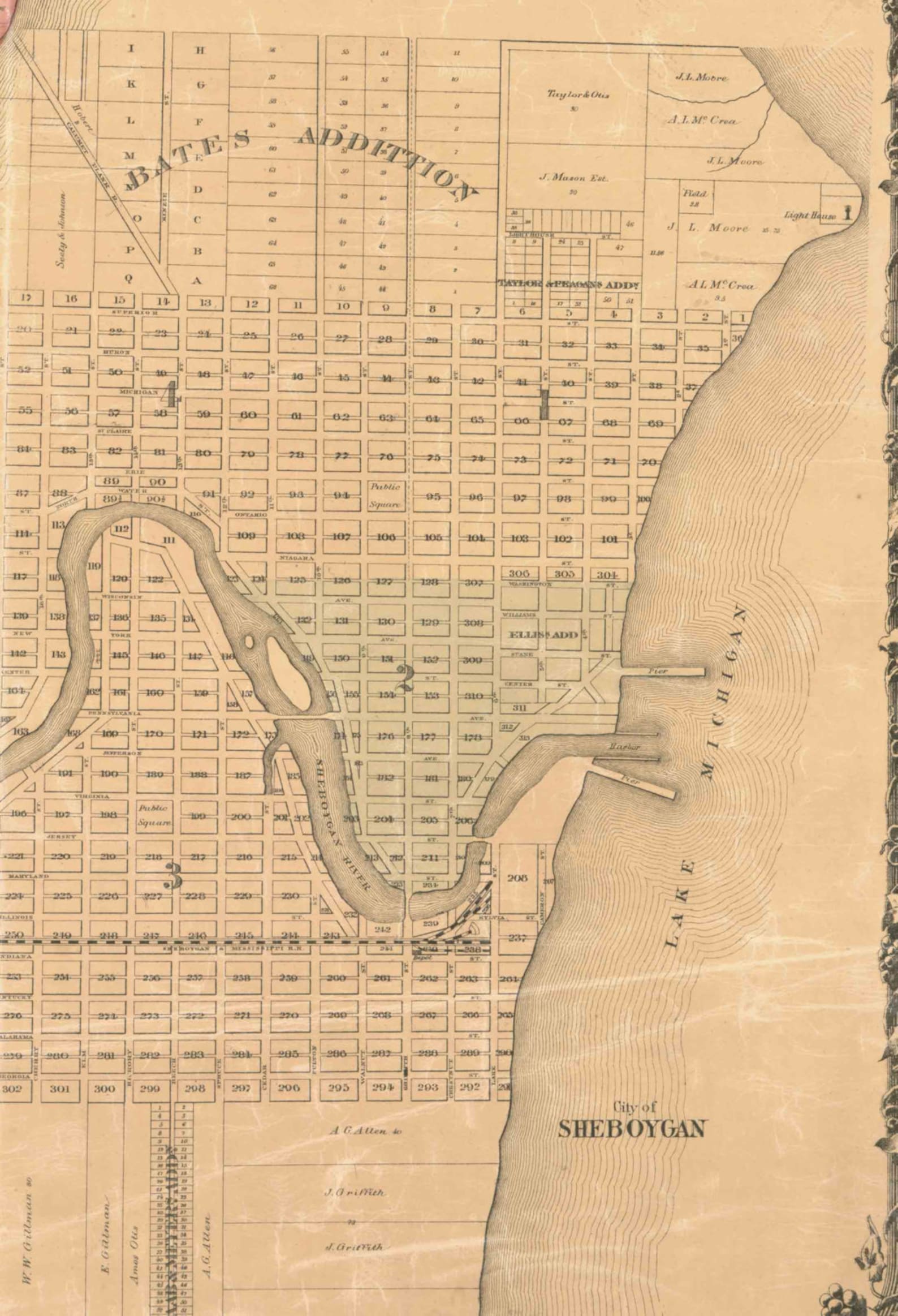 Sheboygan County Wisconsin 1862 Old Wall Map Reprint With - Etsy