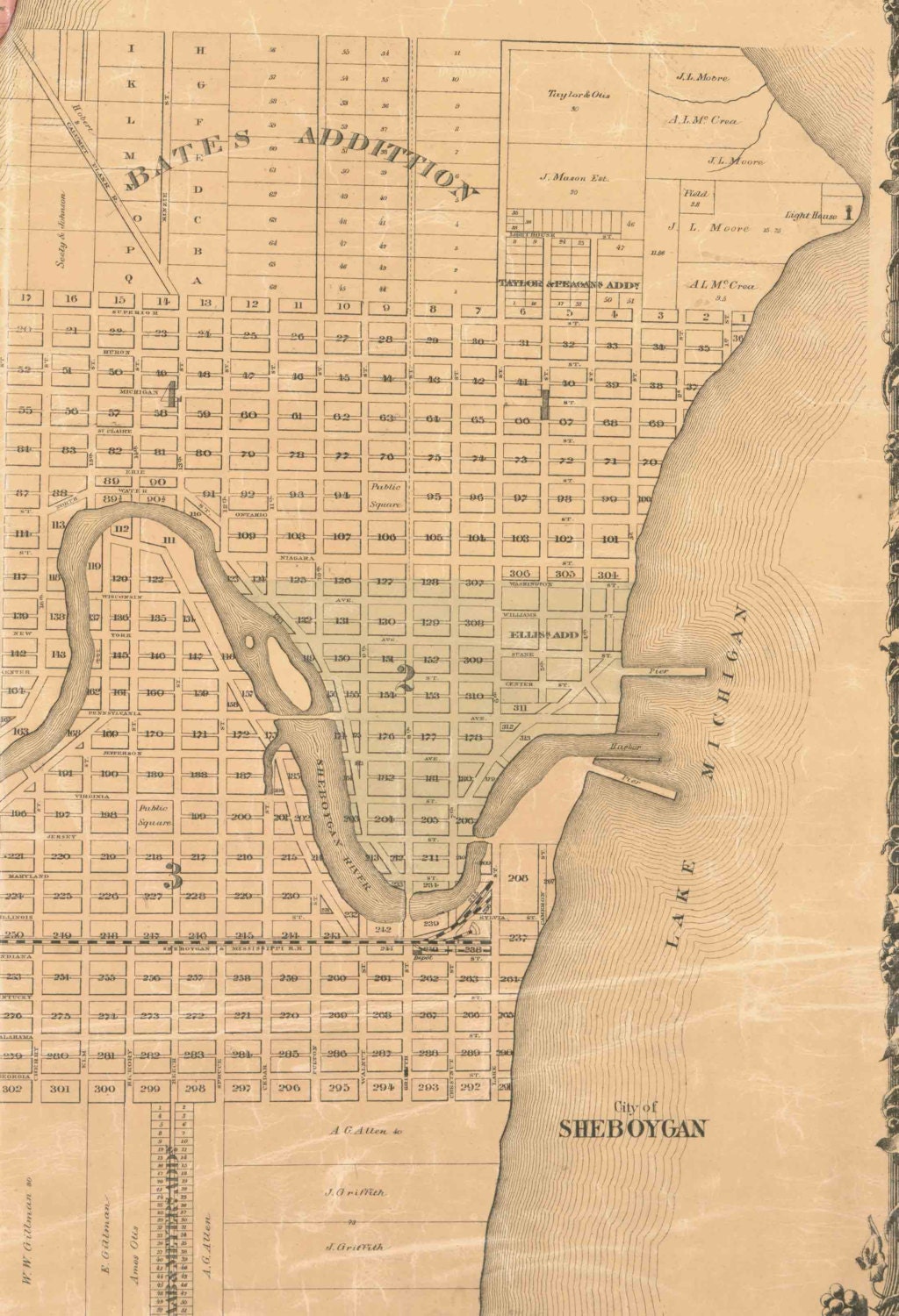Sheboygan County Wisconsin 1862 Old Wall Map Reprint With - Etsy
