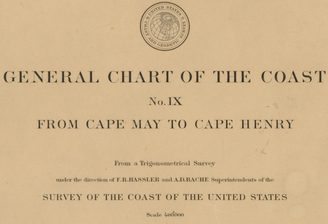Cape May to Cape Henry 1893 Nautical Map New Jersey & - Etsy