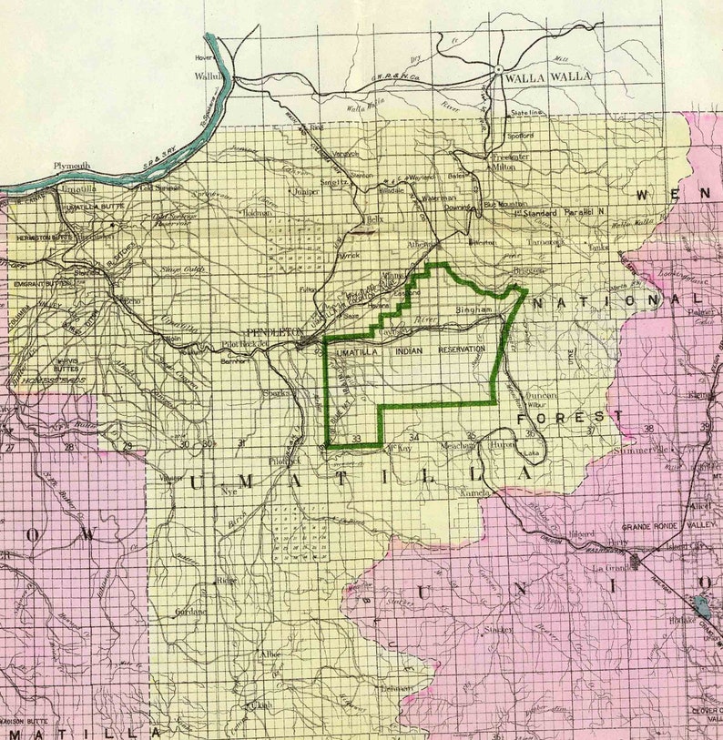 Oregon 1911 State Map Old Map Reprint | Etsy